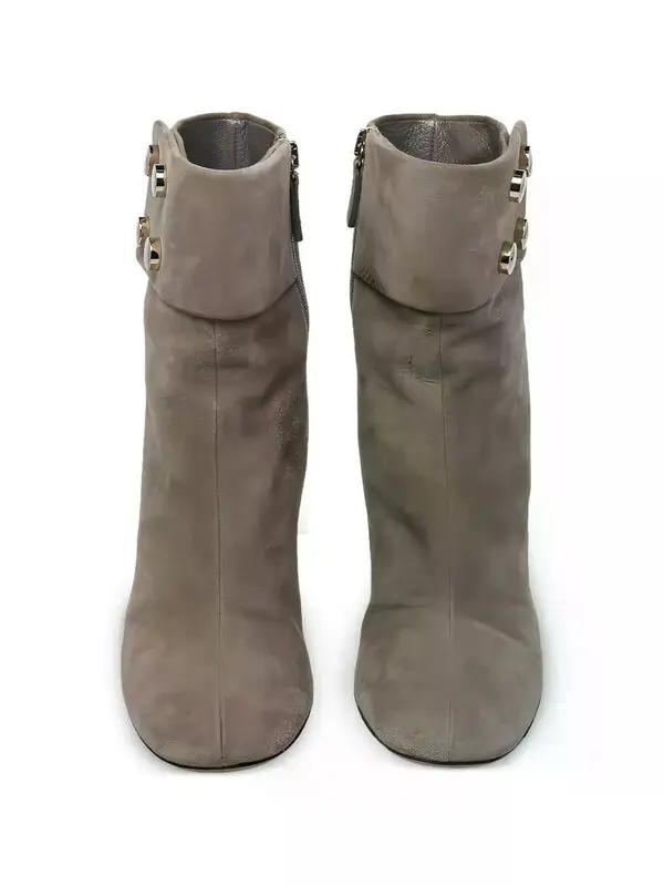Gucci Fold-over Button-detail Heeled Ankle Boots