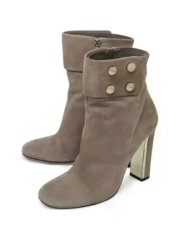Gucci Fold-over Button-detail Heeled Ankle Boots