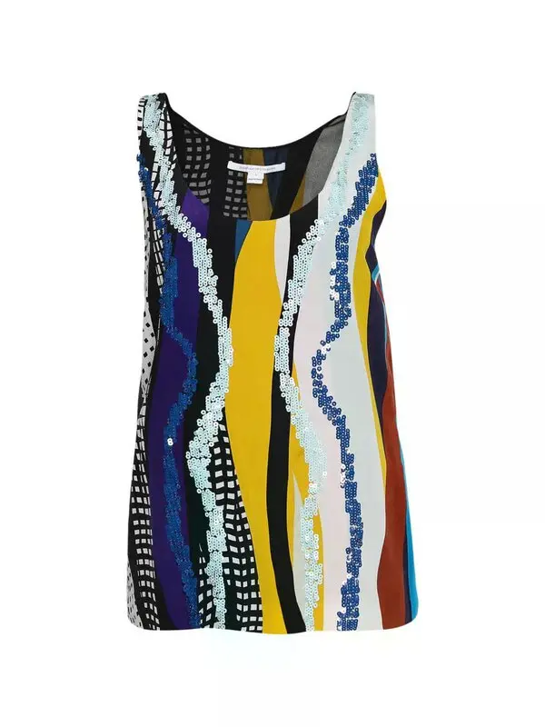 Diane Von Furstenberg Jackie Sequin-embellished Top - Black