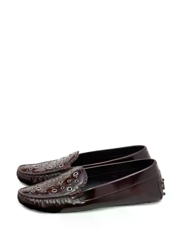 TOD'S Laser-cut Gommino Loafers - Red