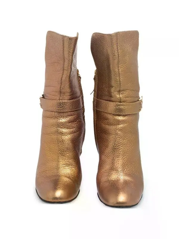Casadei Buckled Leather Ankle Boots