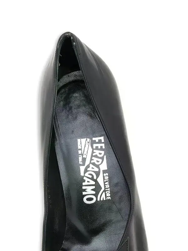 FERRAGAMO Crystal-embellished Leather Pumps