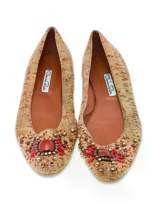 Oscar De La Renta Embellished Ballet Flats