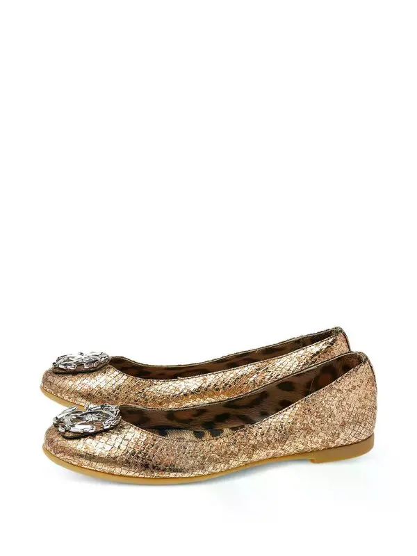 Roberto Cavalli Embossed Ballet Flats