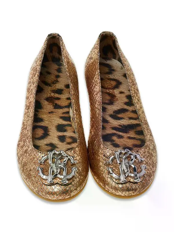 Roberto Cavalli Embossed Ballet Flats