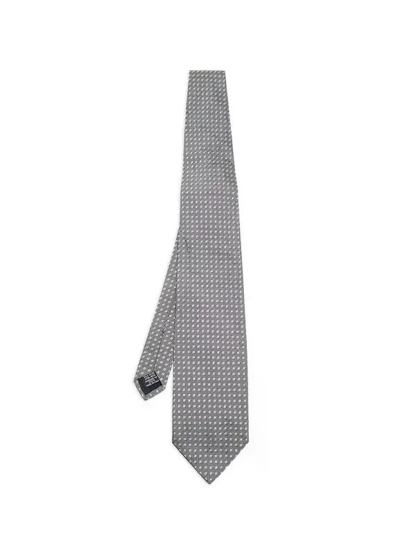 BOSS Square-patterned Jacquard Tie - Grey