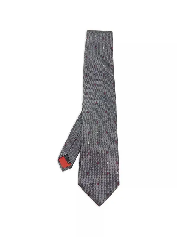 S.t. Dupont Geometric Print Neck Tie - Grey