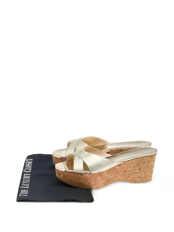JIMMY CHOO Prima Cork Wedge Sandals