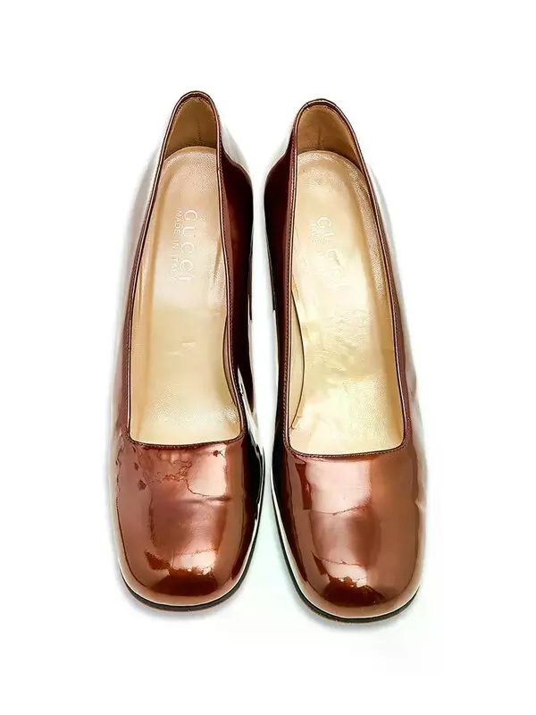 Gucci Patent Leather Block-heel Pumps
