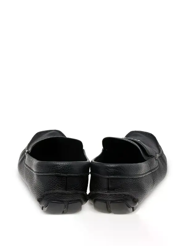 Prada Logo Plaque Slip-on Loafers - Black