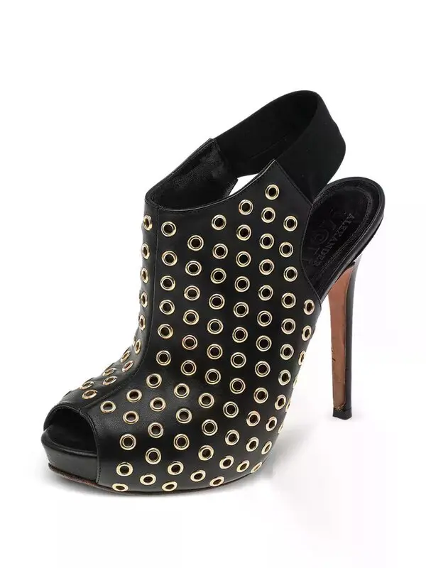 Alexander McQueen Grommet Peep-toe Ankle Boots