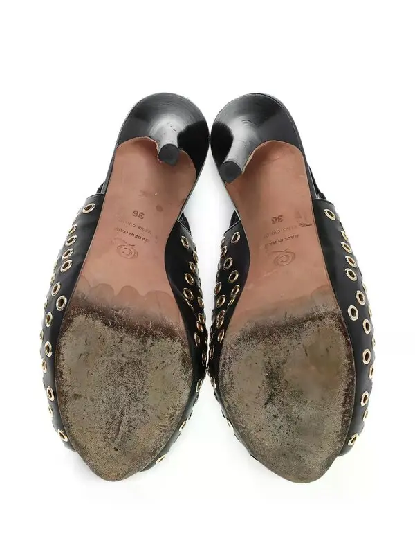 Alexander McQueen Grommet Peep-toe Ankle Boots