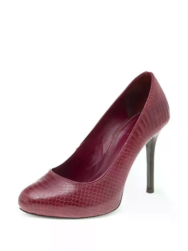 Tory Burch Python-embossed Leather Stiletto Pumps - Red