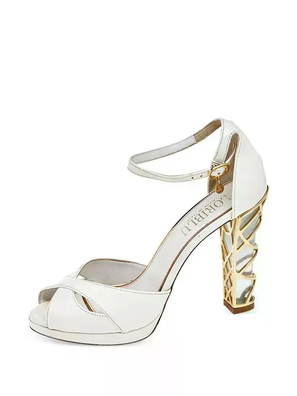 LORIBLU Peep-toe Ankle Strap Heeled Sandals