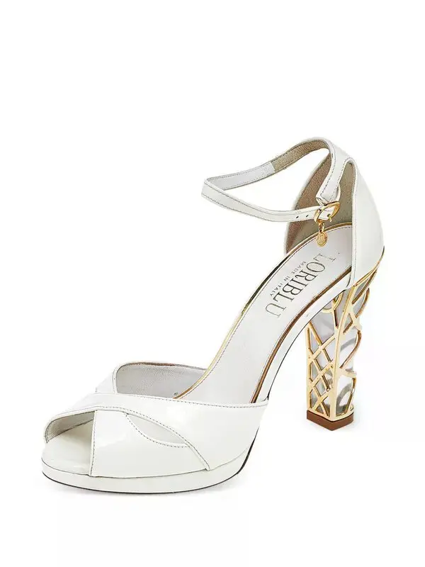 LORIBLU Peep-toe Ankle Strap Heeled Sandals