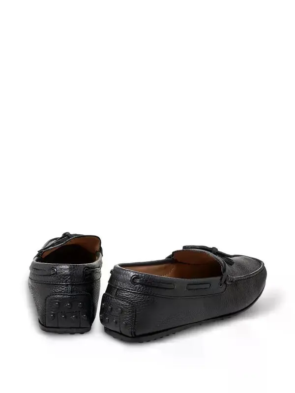 TOD'S Tie-fastening Pebbled Leather Loafers