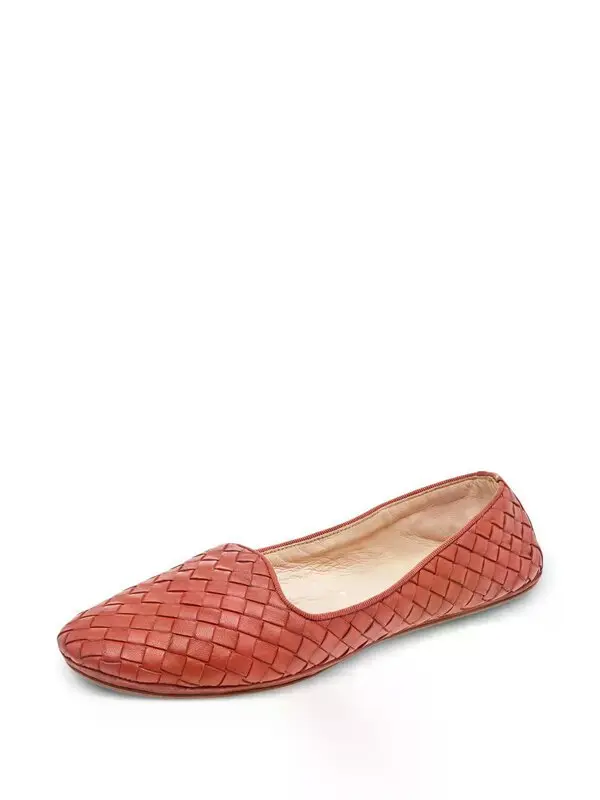 Bottega Veneta Intrecciato Leather Slippers - Orange