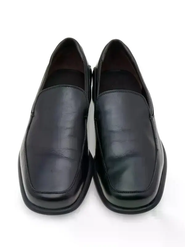 FERRAGAMO Leather Square Toe Slip-on Loafers