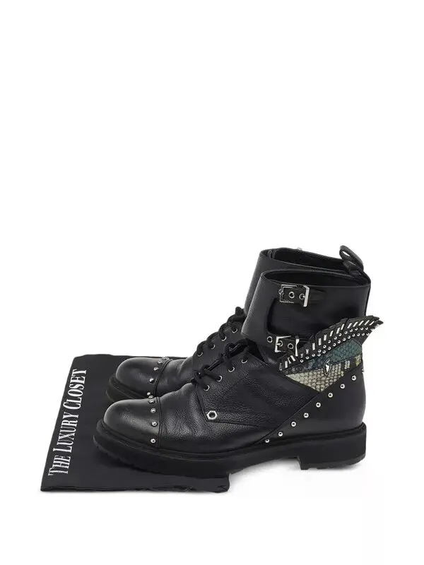 Fendi Buckled Python-embossed Ankle Boots