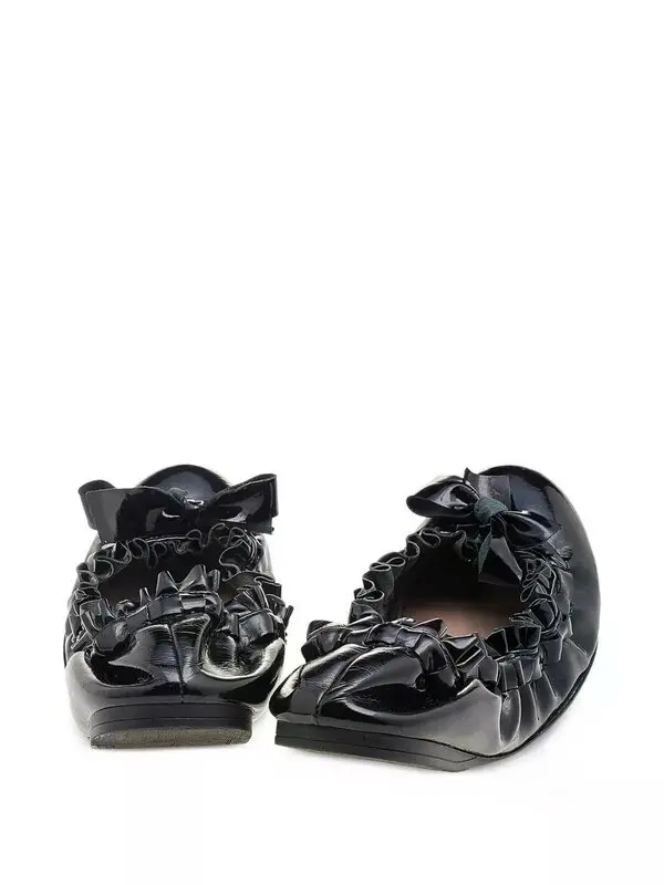 Miu Miu Patent Leather Bow Detail Ballet Flats