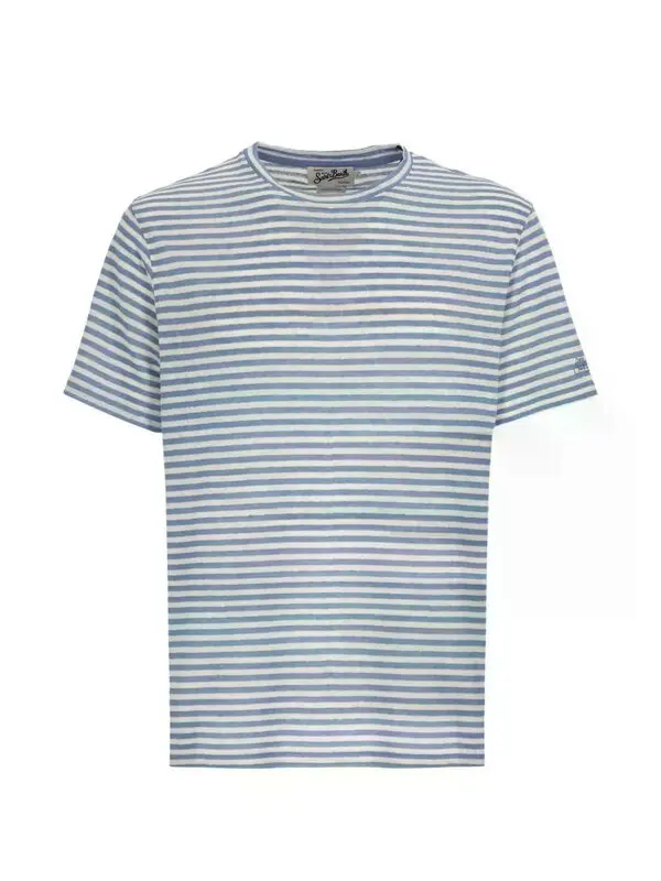 MC2 SAINT BARTH Striped Logo-embroidered T-shirt