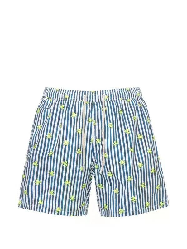 MC2 SAINT BARTH Striped Swim Shorts With Octopus Motif