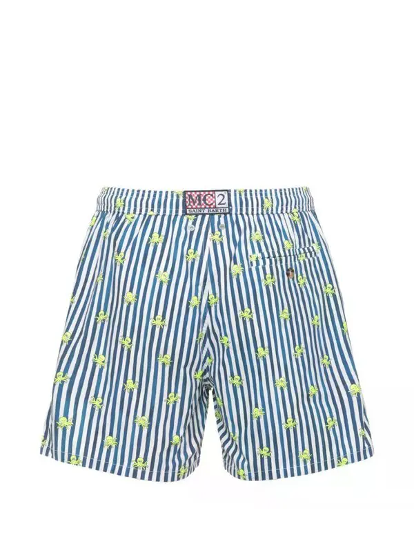 MC2 SAINT BARTH Striped Swim Shorts With Octopus Motif