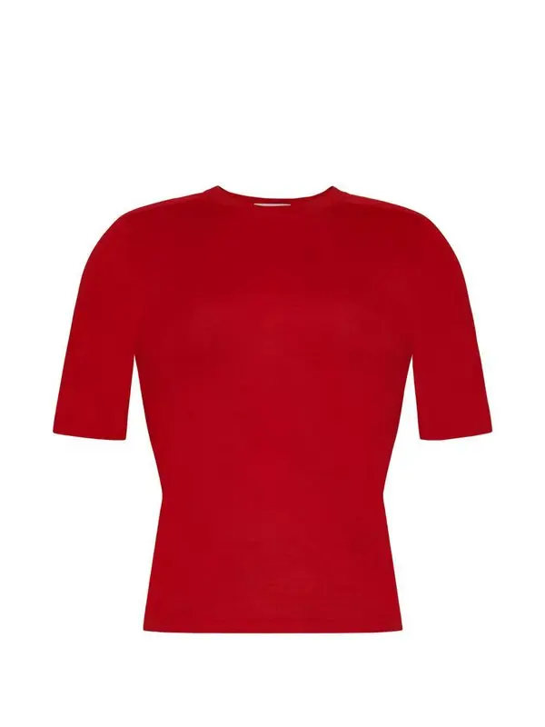 Adam Lippes Felix Short-sleeve Sweater - Red