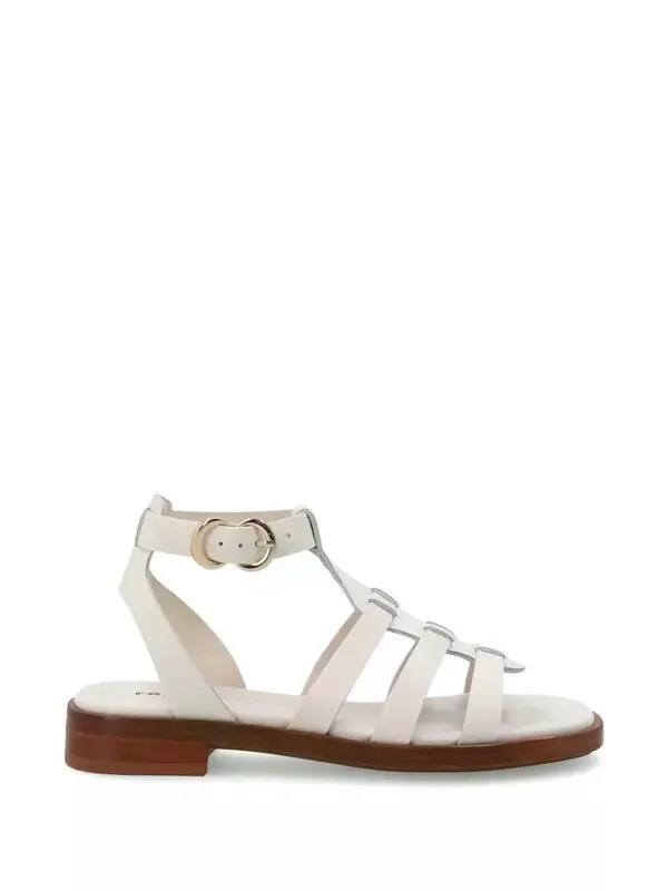 FRAU Off- Leather Strappy Cage Sandals