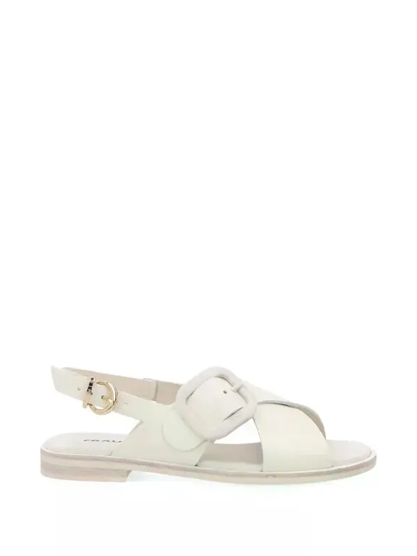 FRAU Crossover Strap Buckle Detail Sandals - White