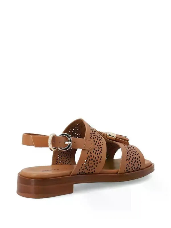 FRAU Perforated Tassel Detail Sandals