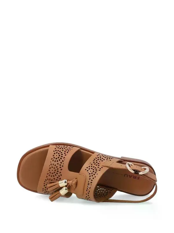 FRAU Perforated Tassel Detail Sandals