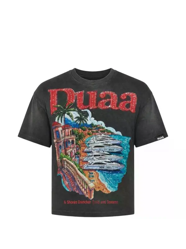 DUAA Shoreline Rhinestone-embellished T-shirt - Black