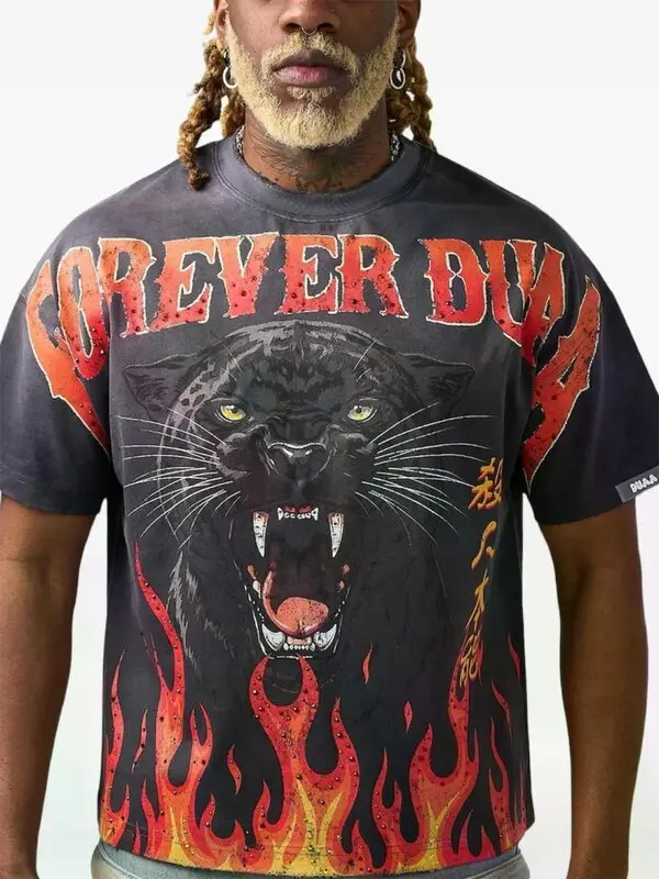 DUAA Panther-print T-shirt - Red