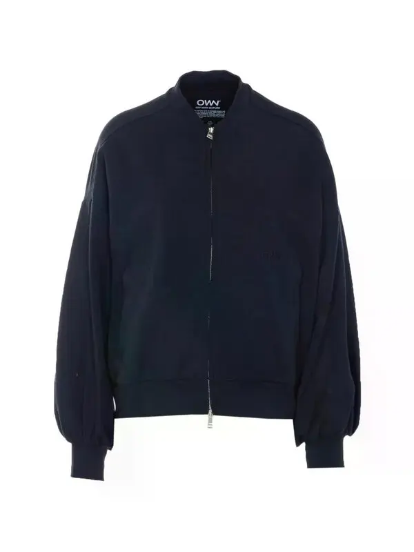 OWN Logo Embroidered Bomber Jacket - Blue