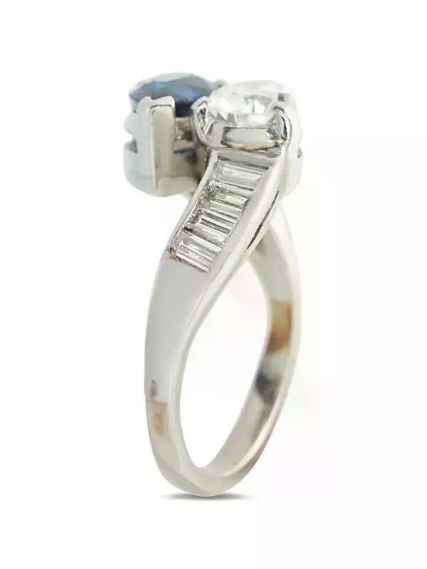 LB EXCLUSIVE Platinum Diamond And Sapphire Ring