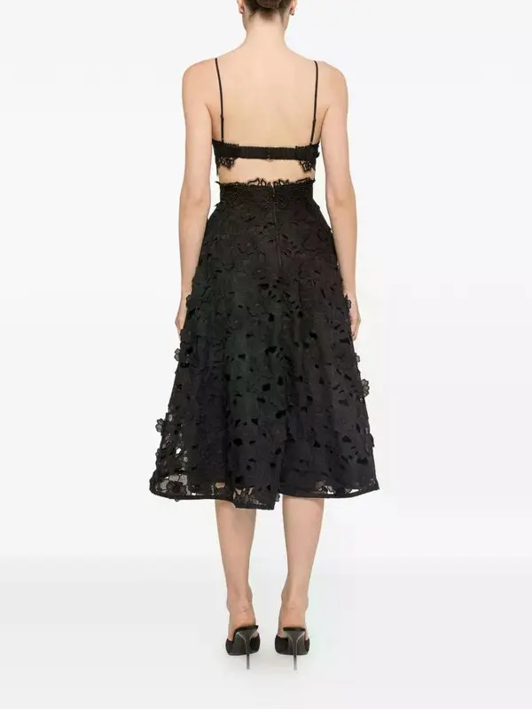 NISSA Embroidered 3d-effect Midi Skirt