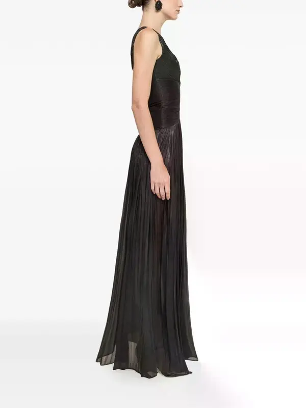 NISSA One-shoulder Plissé-effect Maxi Dress