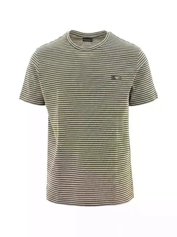 Emporio Armani Striped Logo-patch T-shirt
