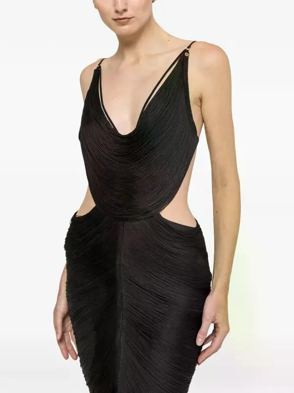 NISSA Fringed Backless Dress