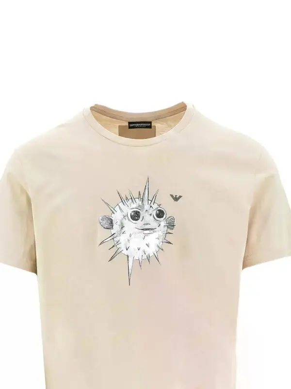 Emporio Armani Puffer-fish Print T-shirt