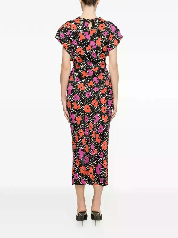 NISSA Floral Print Belted Shirt