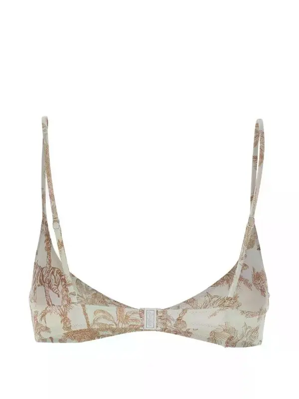 MC2 SAINT BARTH Paloma Jungle Oceania-print Bikini Top