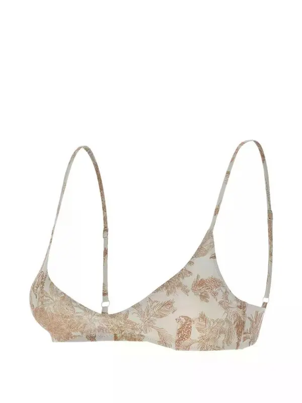MC2 SAINT BARTH Paloma Jungle Oceania-print Bikini Top