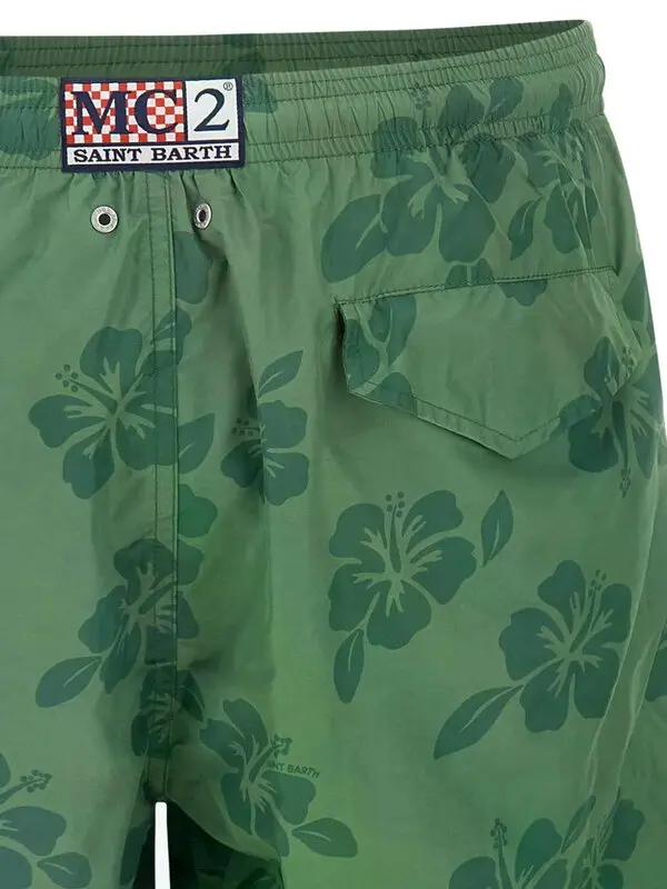 MC2 SAINT BARTH Lighting Tiki Hibiscus Print Swim Shorts