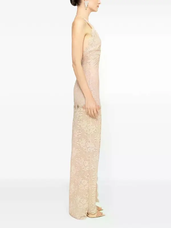 NISSA Beaded Lace-trimmed Maxi Dress