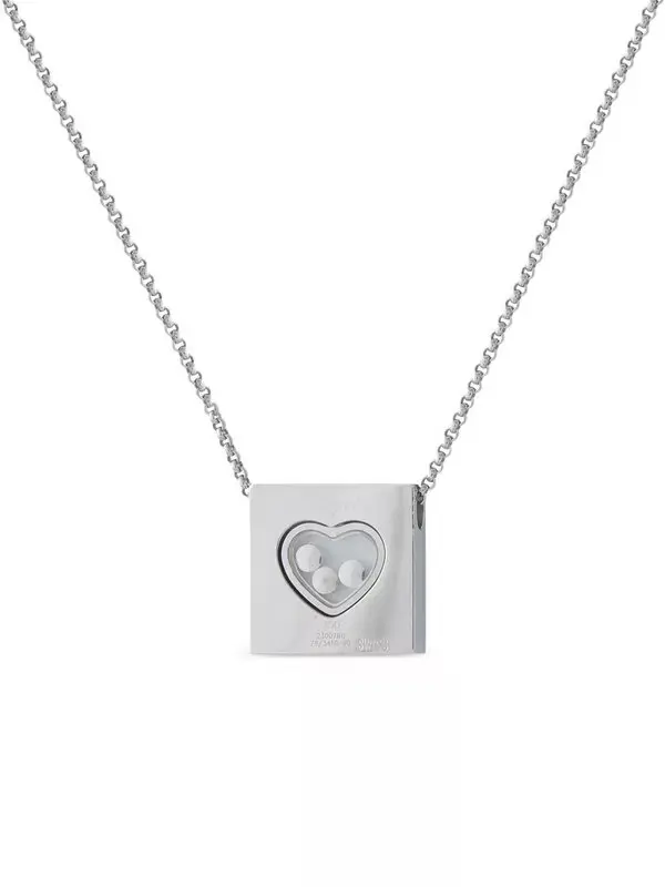 Chopard Happy Diamonds Heart Necklace In 18k White Gold - Silver