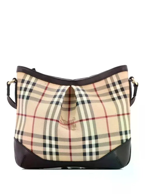 Burberry Haymarket Coated Canvas Medium Crossbody Bag - Brown