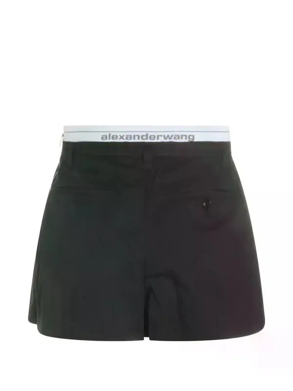 Alexander Wang Logo Waistband Pleated Shorts
