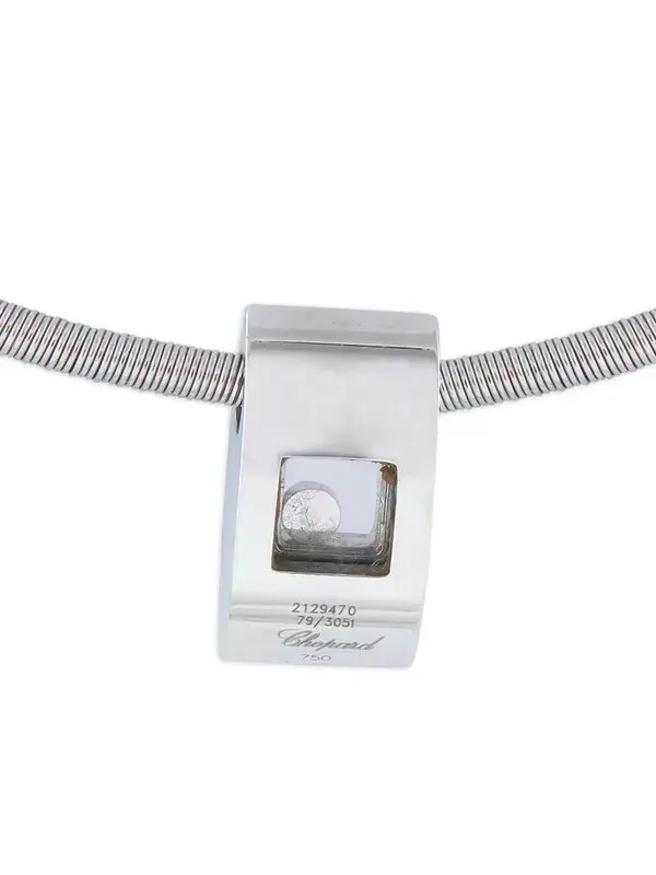 Chopard Happy Diamonds 18k White Gold Diamond Necklace - Silver